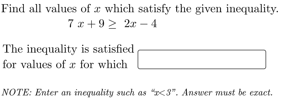 Solved Find all values of x which satisfy the given | Chegg.com
