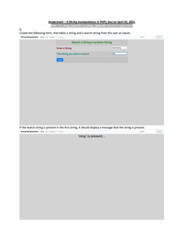 Solved Assignment 6 String Manipulations In Php Due On