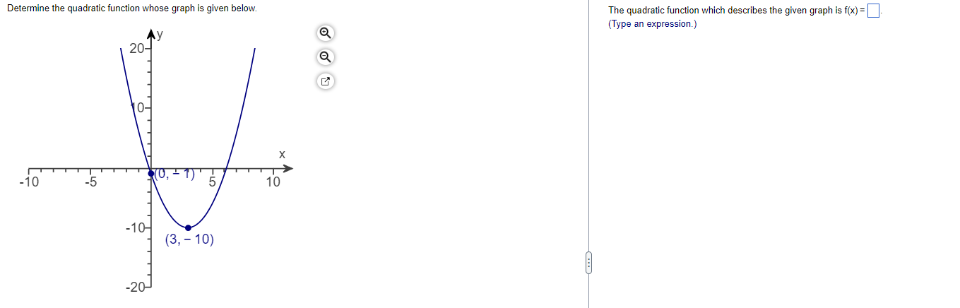Solved Determine the quadratic function whose graph is given | Chegg.com Solved Determine the quadratic function whose graph is given | Chegg.com