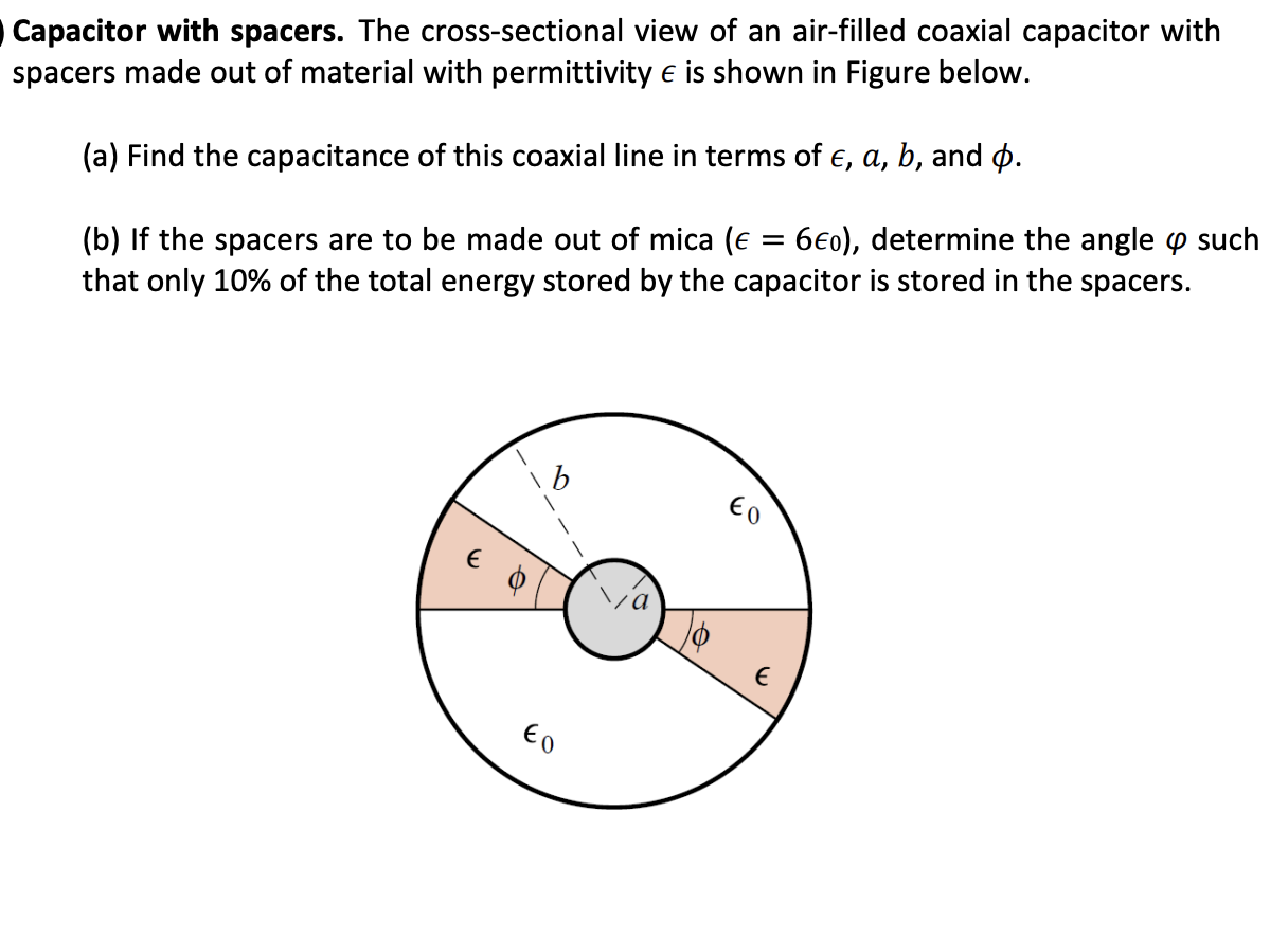 Solved Capacitor with spacers. The cross-sectional view of | Chegg.com