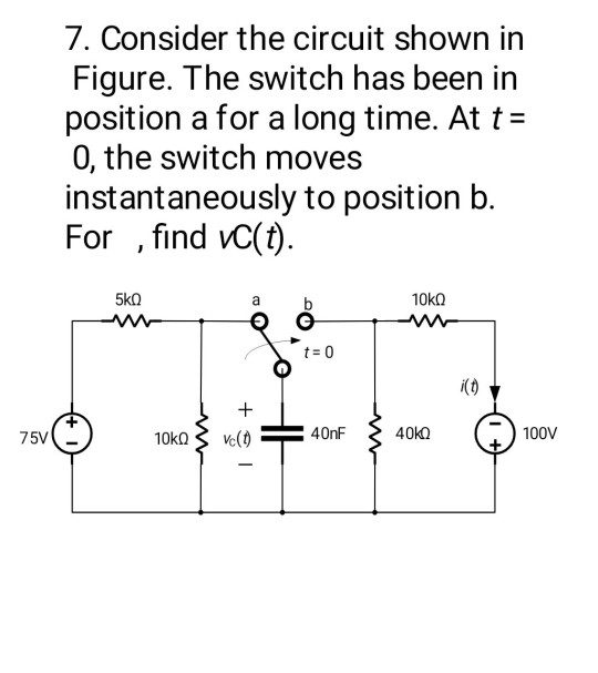 Solved 7. Consider the circuit shown in Figure. The switch | Chegg.com
