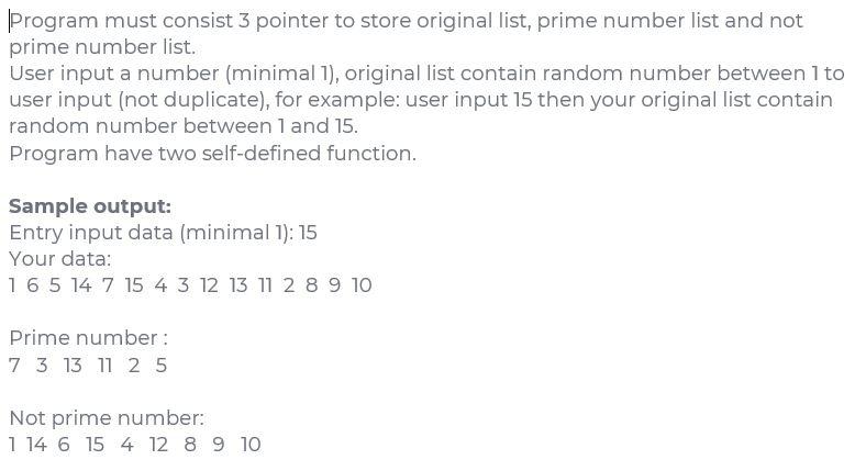 Solved How to write C++ program to separate prime and not | Chegg.com