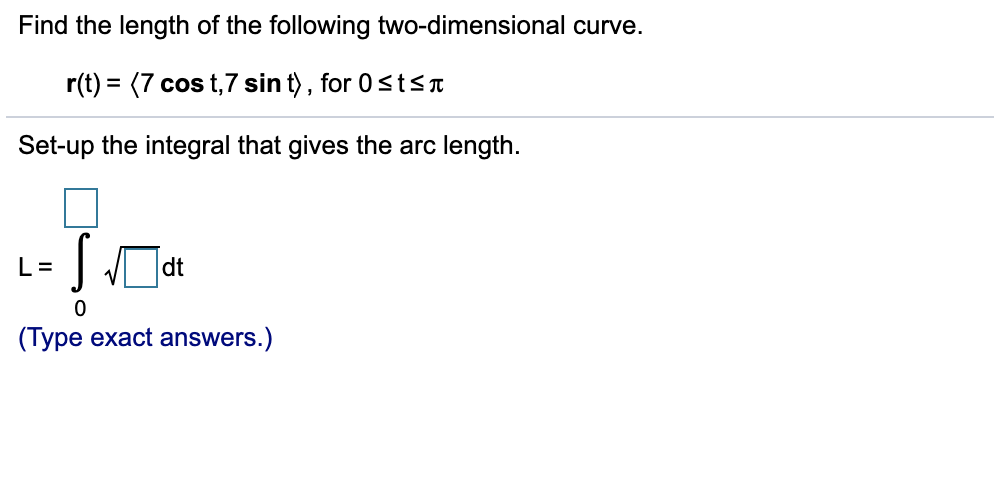 Solved Find the length of the following two-dimensional | Chegg.com