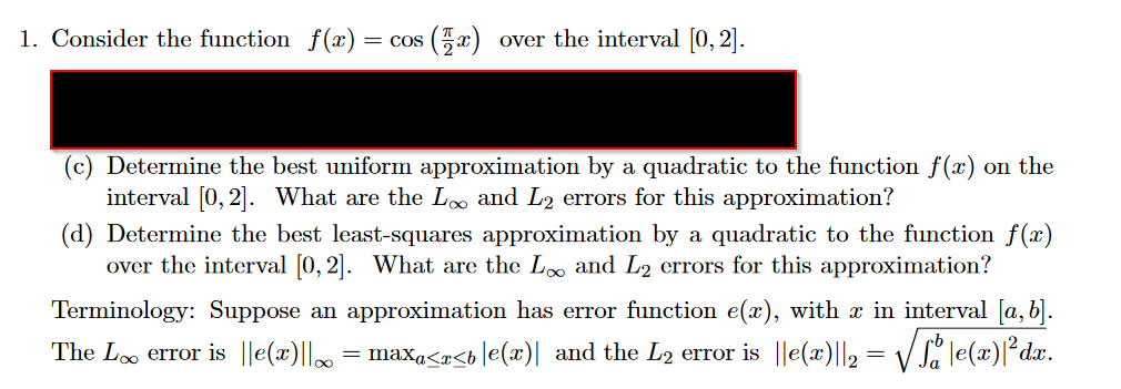 Solved HINT: To do the uniform approx, you have 4 points, | Chegg.com