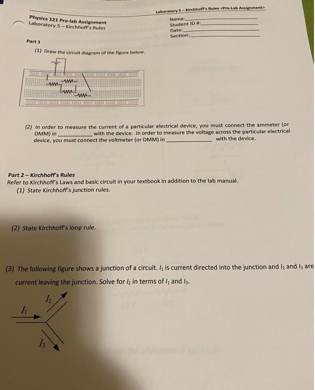 Solved Physics 121 Pre-lab Assignment Laboratory 5 - | Chegg.com