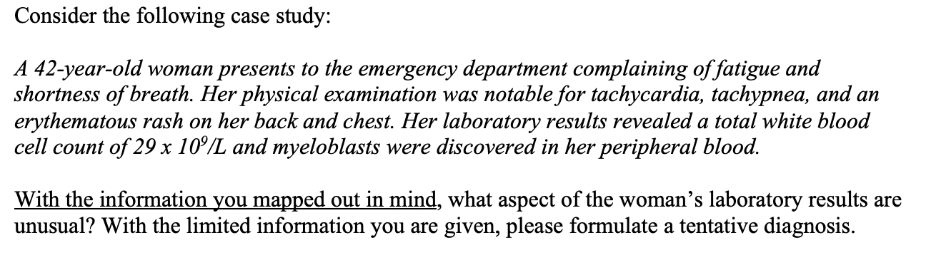 Solved Consider the following case study: A 42-year-old | Chegg.com