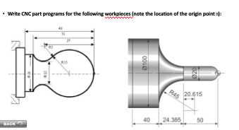 Solved • Write CNC part programs for the following | Chegg.com