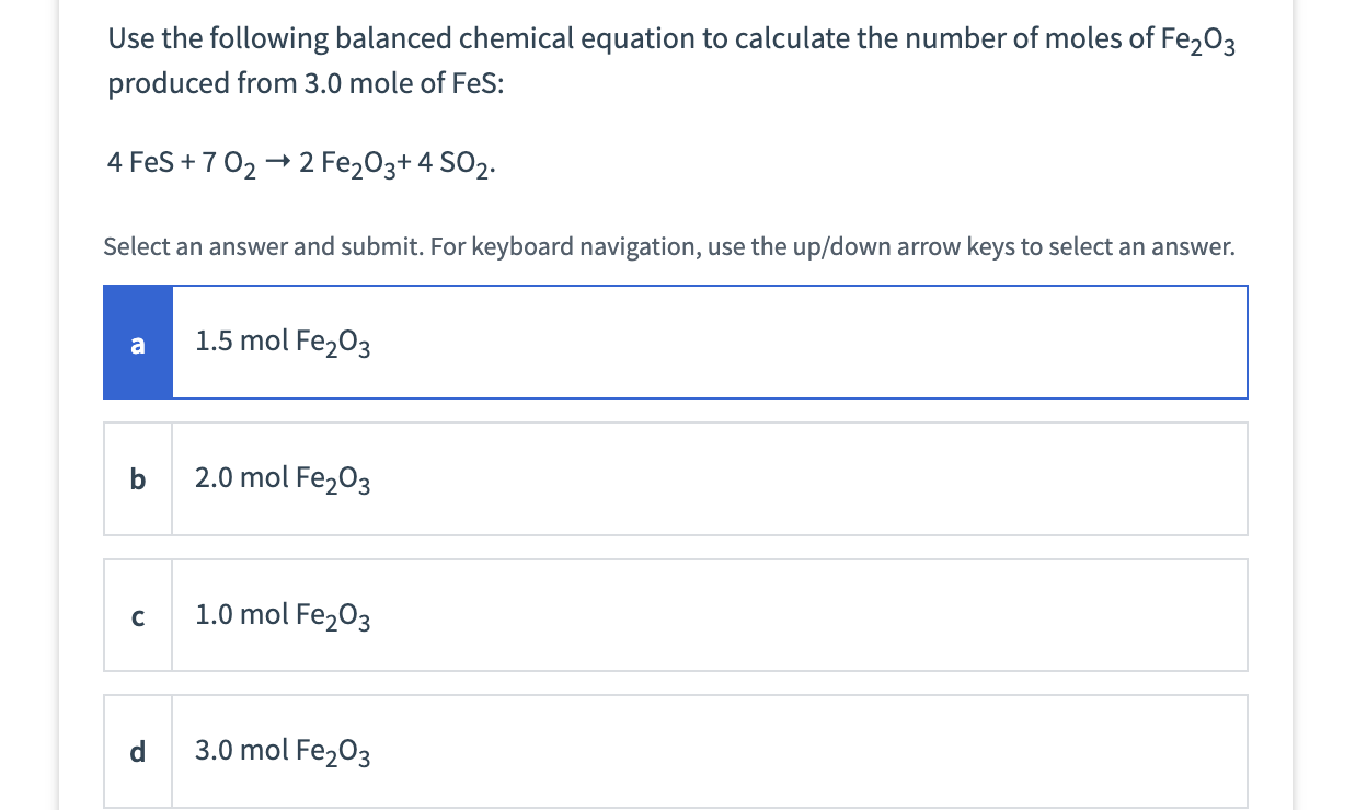 Solved Use the following balanced chemical equation to | Chegg.com