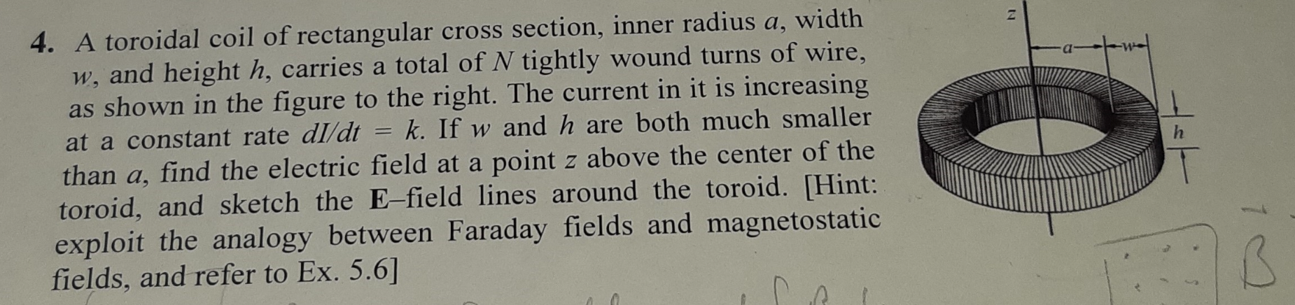 Solved 4 A Toroidal Coil Of Rectangular Cross Section