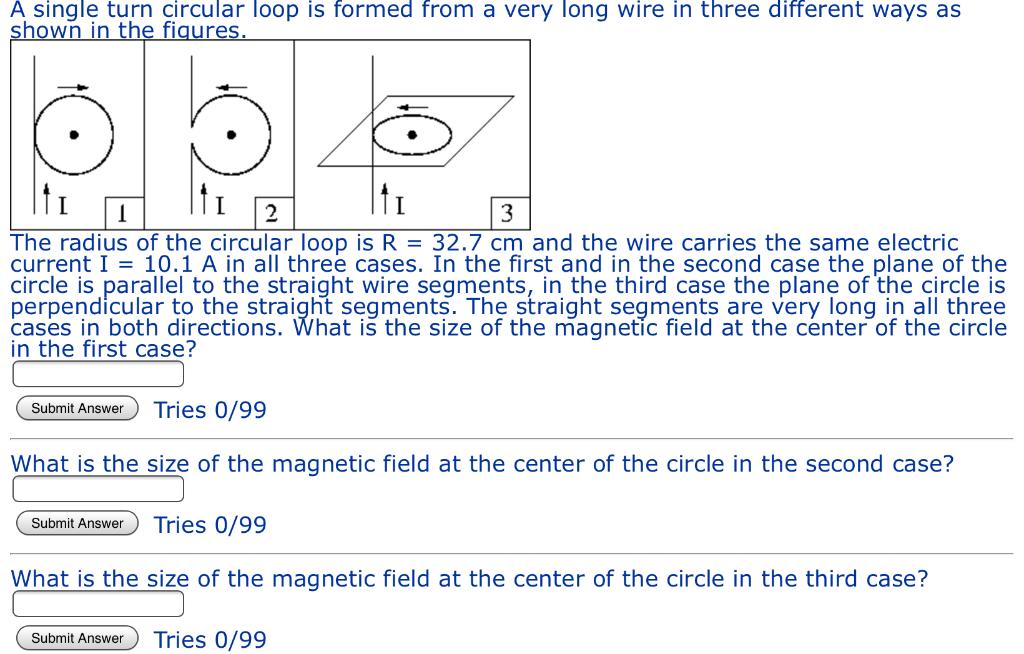 Solved A single turn circular loop is formed from a very | Chegg.com