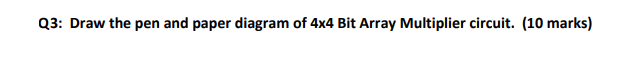 Solved Q3: Draw the pen and paper diagram of 4x4 Bit Array | Chegg.com