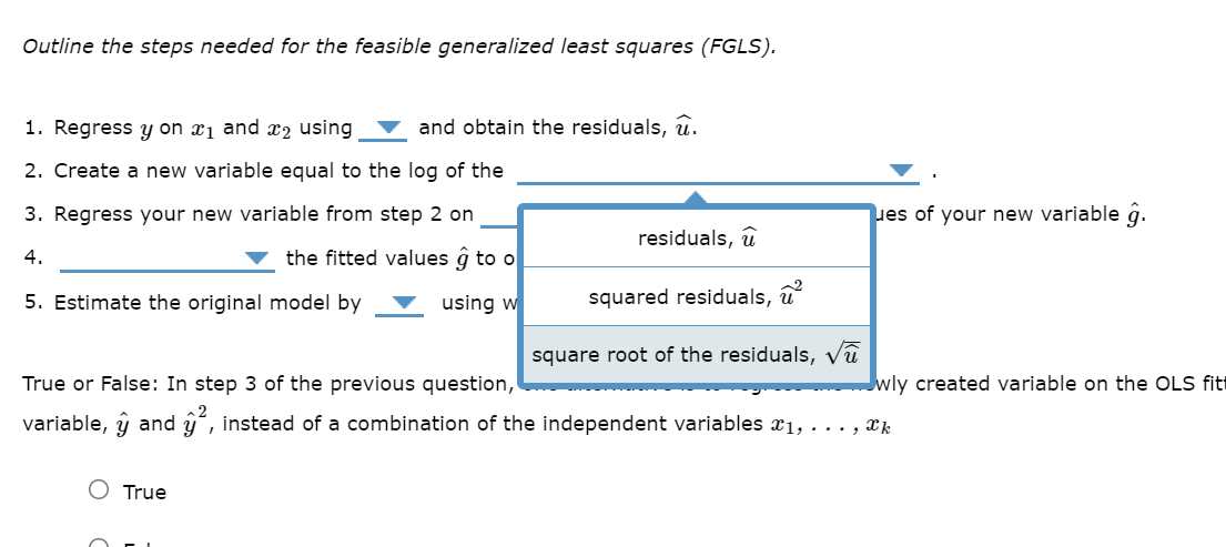 Solved Outline the steps needed for the feasible generalized | Chegg.com