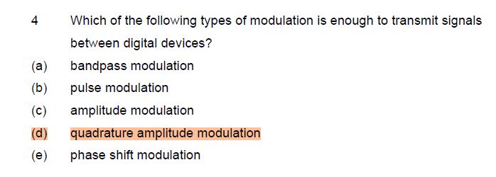 Solved 4 ﻿Which of the following types of modulation is | Chegg.com