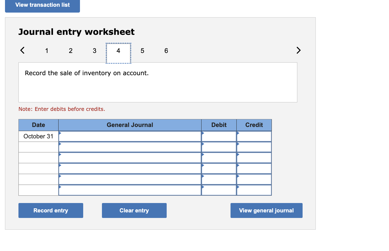 Solved Journal entry worksheet 6 The inventory was shipped | Chegg.com
