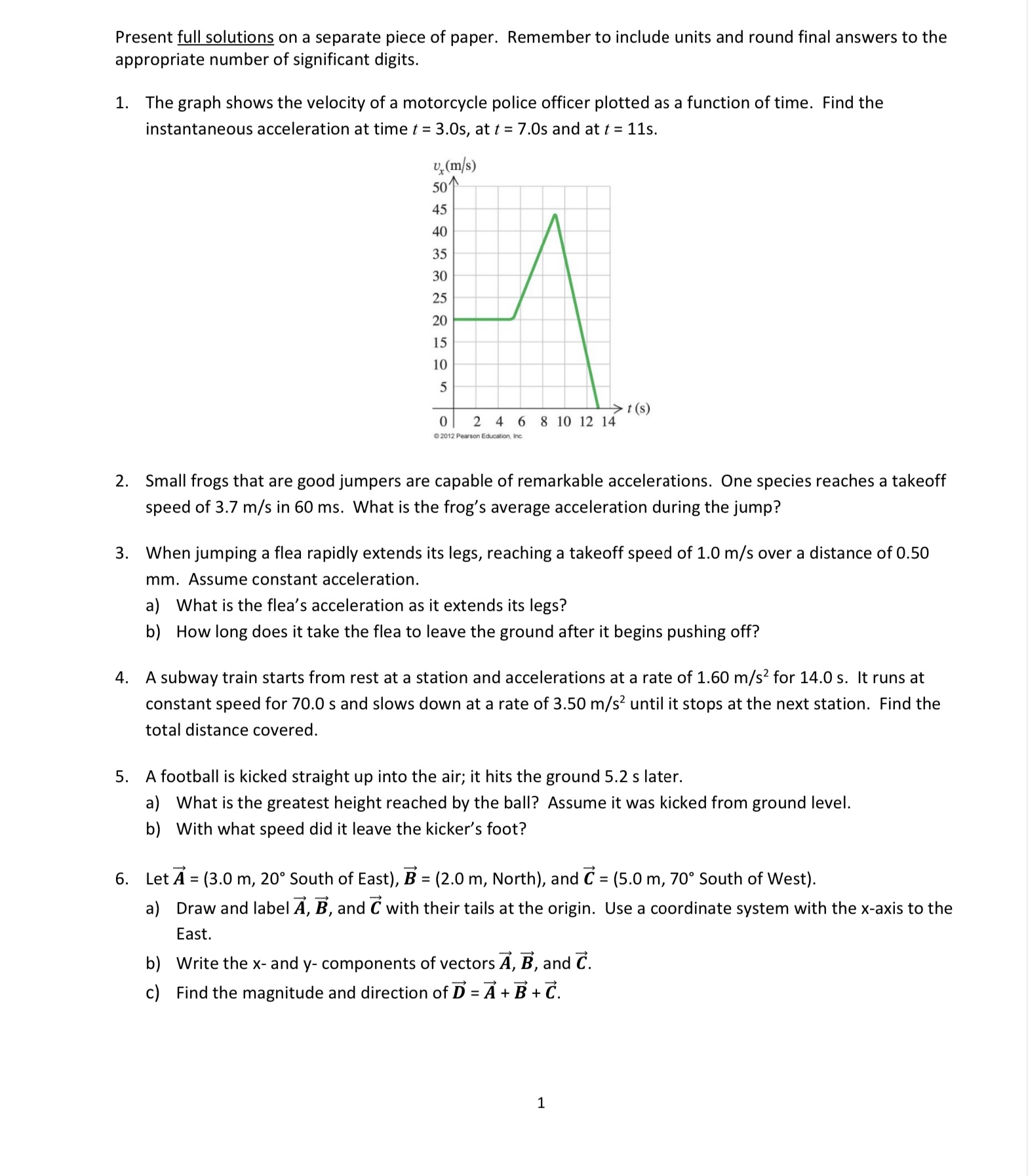 Solved Present full solutions on a separate piece of paper. | Chegg.com