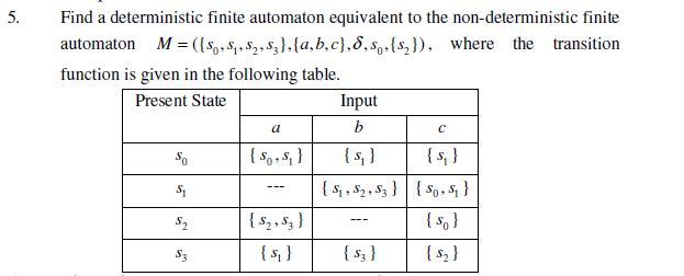 Solved 5 5. a с Find a deterministic finite automaton | Chegg.com