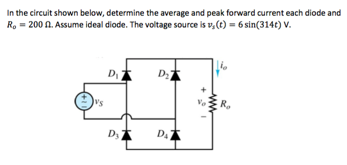 Solved In the circuit shown below, determine the average and | Chegg.com