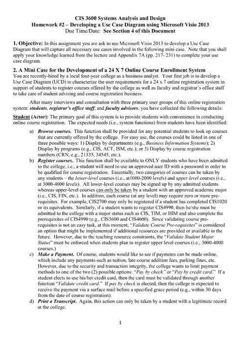 Solved CIS 3600 Systems Analysis and Design Homework | Chegg.com