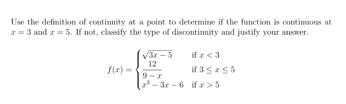 Solved Use the definition of continuity at a point to | Chegg.com