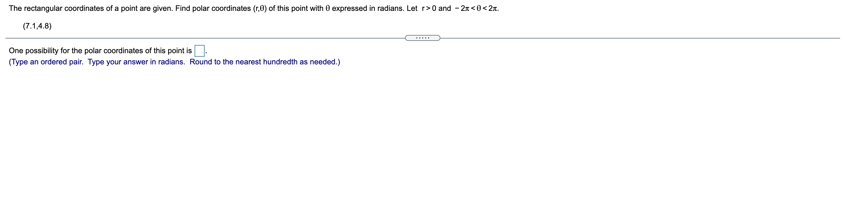 Solved The rectangular coordinates of a point are given. | Chegg.com
