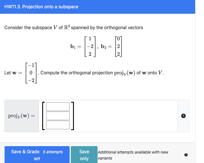 Solved Consider the subspace V of R3 spanned by the | Chegg.com