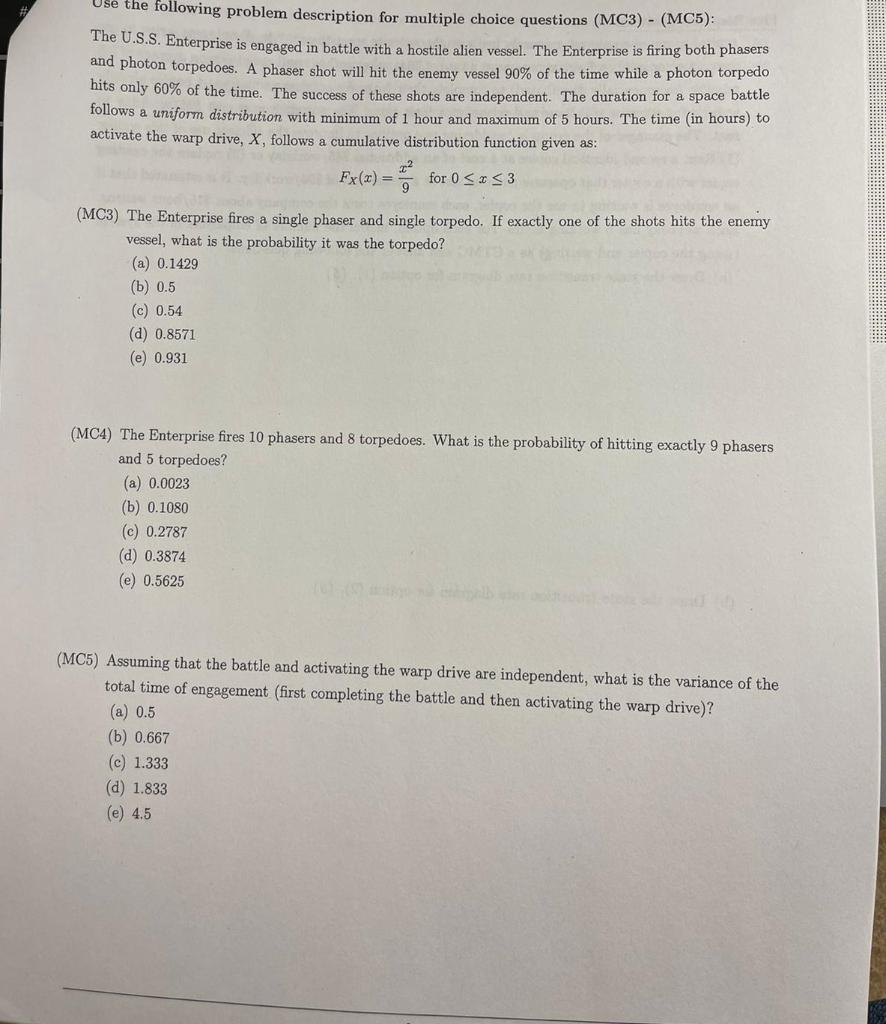 Solved Use the following problem description for multiple | Chegg.com