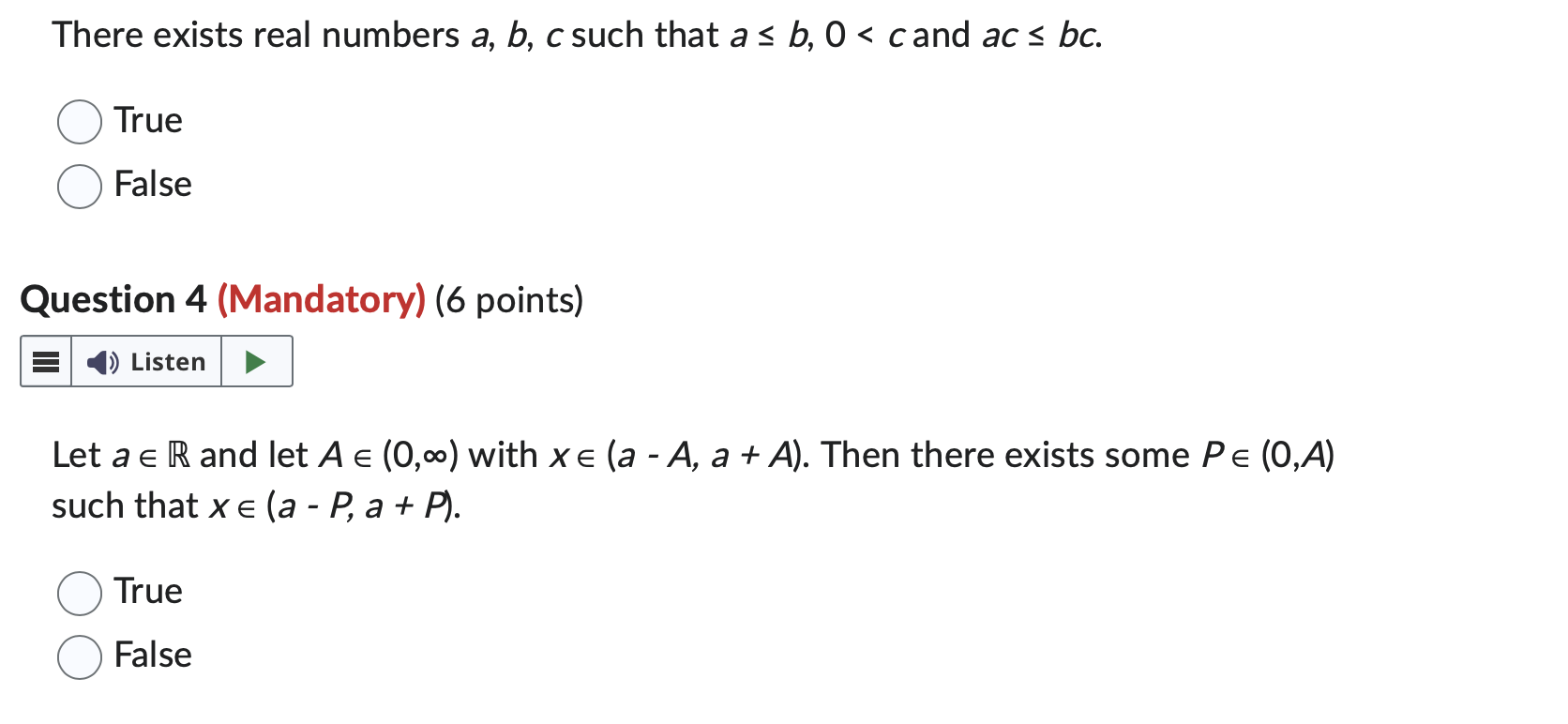 Solved There exists real numbers a,b,c such that a≤b,0 | Chegg.com