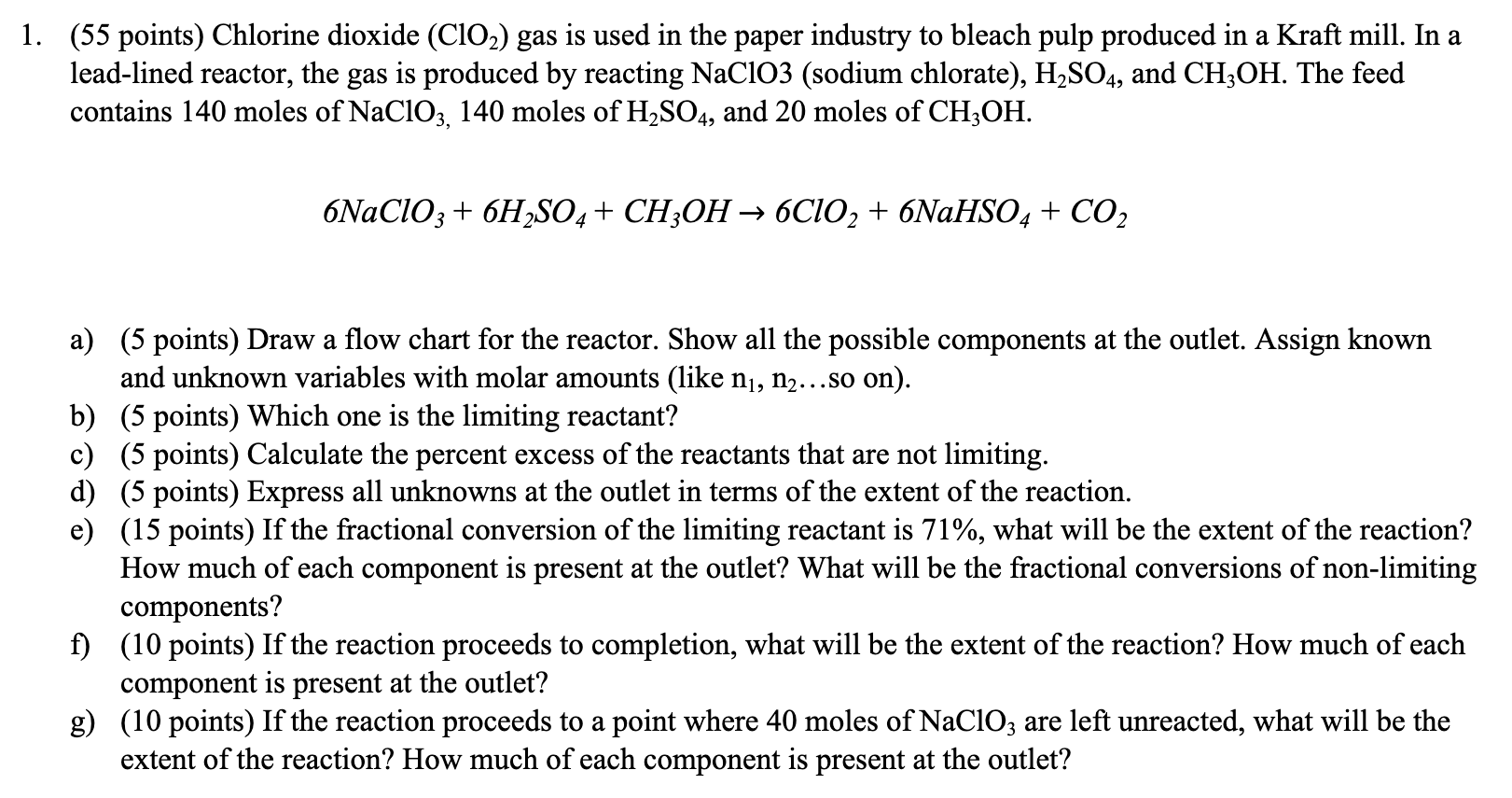 Solved (55 points) Chlorine dioxide (ClO2) gas is used in | Chegg.com