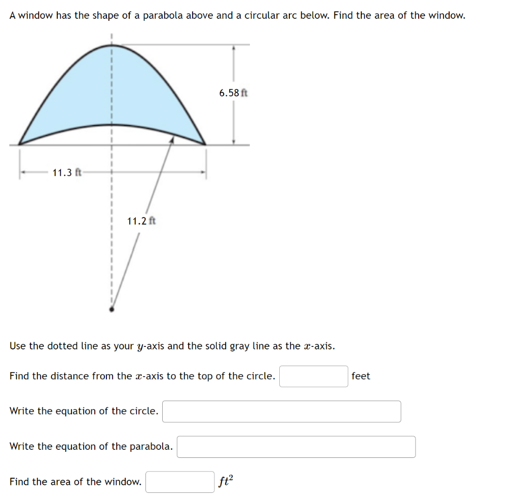 Solved A window has the shape of a parabola above and a | Chegg.com