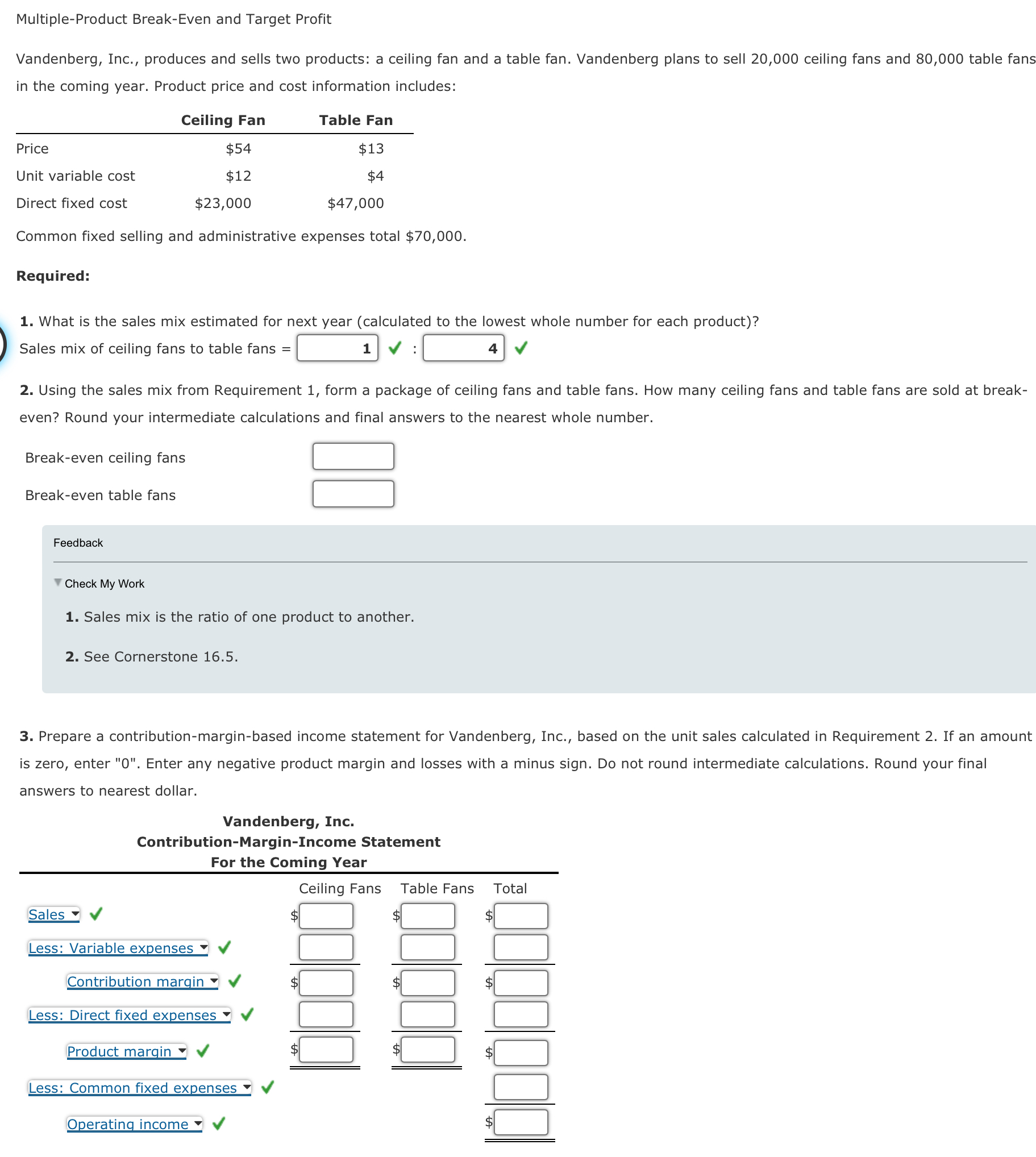 Solved Multiple-Product Break-Even and Target Profit | Chegg.com