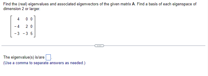 Solved Find the (real) eigenvalues and associated | Chegg.com