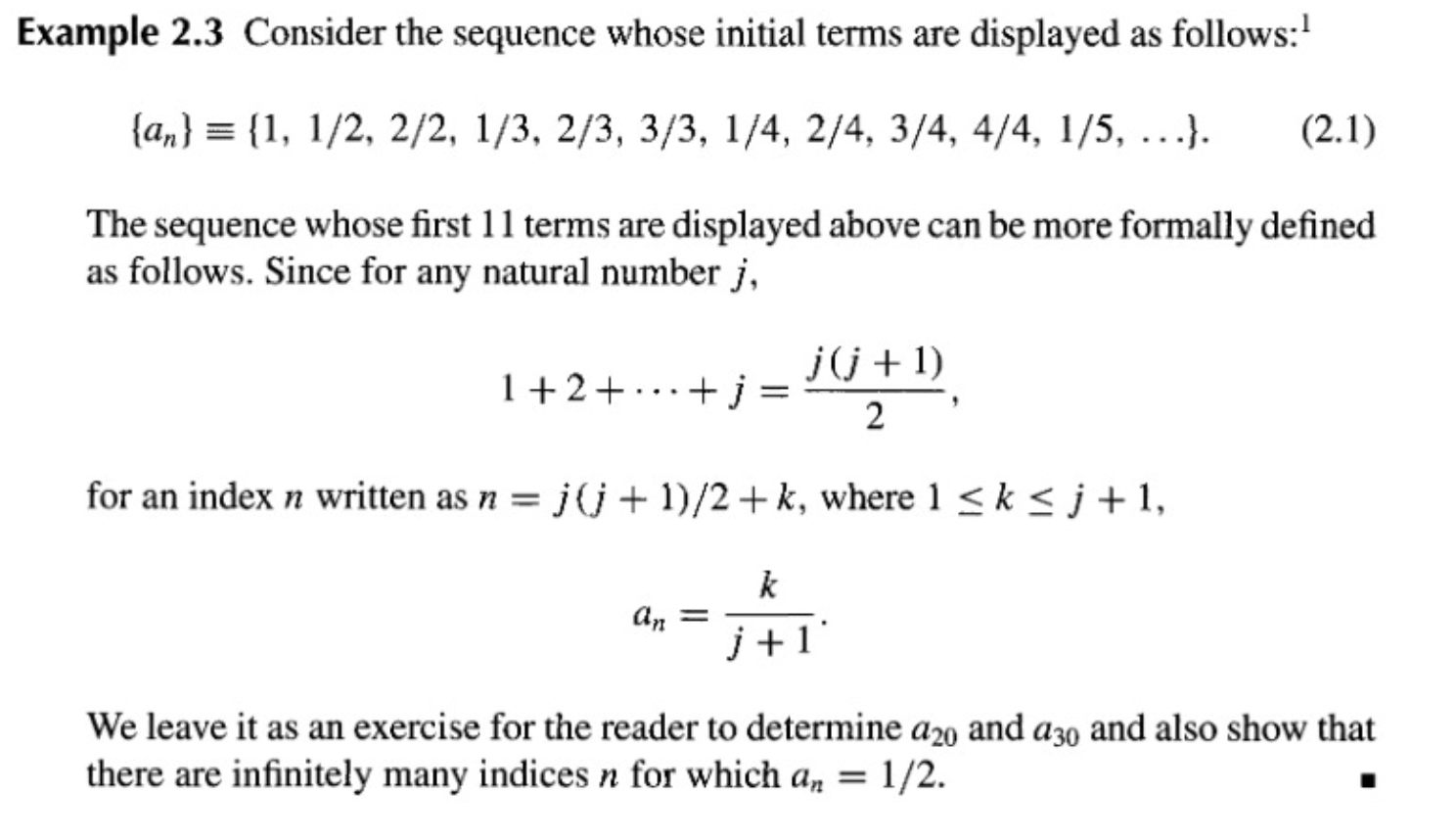 Solved xample 2.3 Consider the sequence whose initial terms | Chegg.com