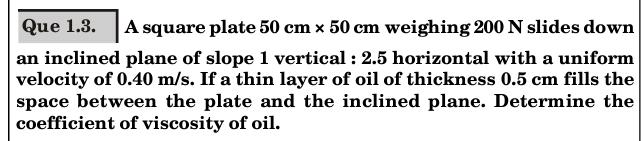 Solved Que 1.3. A square plate 50 cm x 50 cm weighing 200 N | Chegg.com