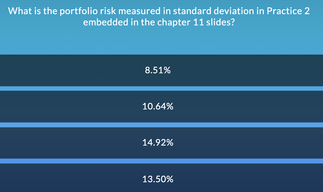 Solved What is the portfolio risk measured in standard | Chegg.com