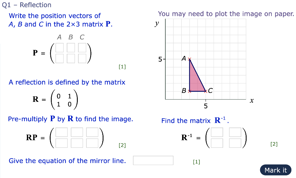 Solved Q1 Reflection Write the position vectors of A, B and | Chegg.com