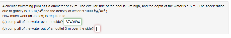 Solved A circular swimming pool has a diameter of 12 m. The | Chegg.com