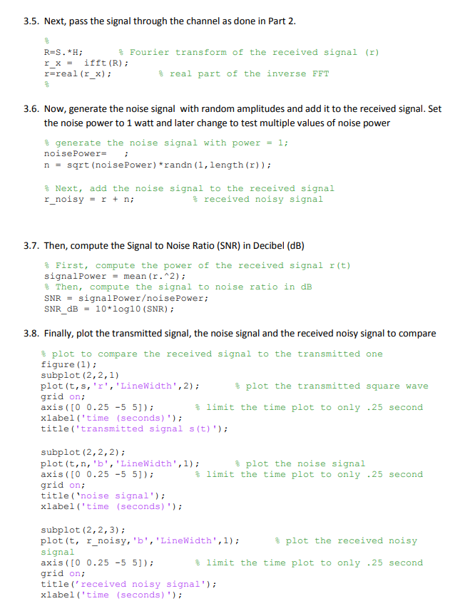 Solved In this part, you are going to send a signal (which | Chegg.com