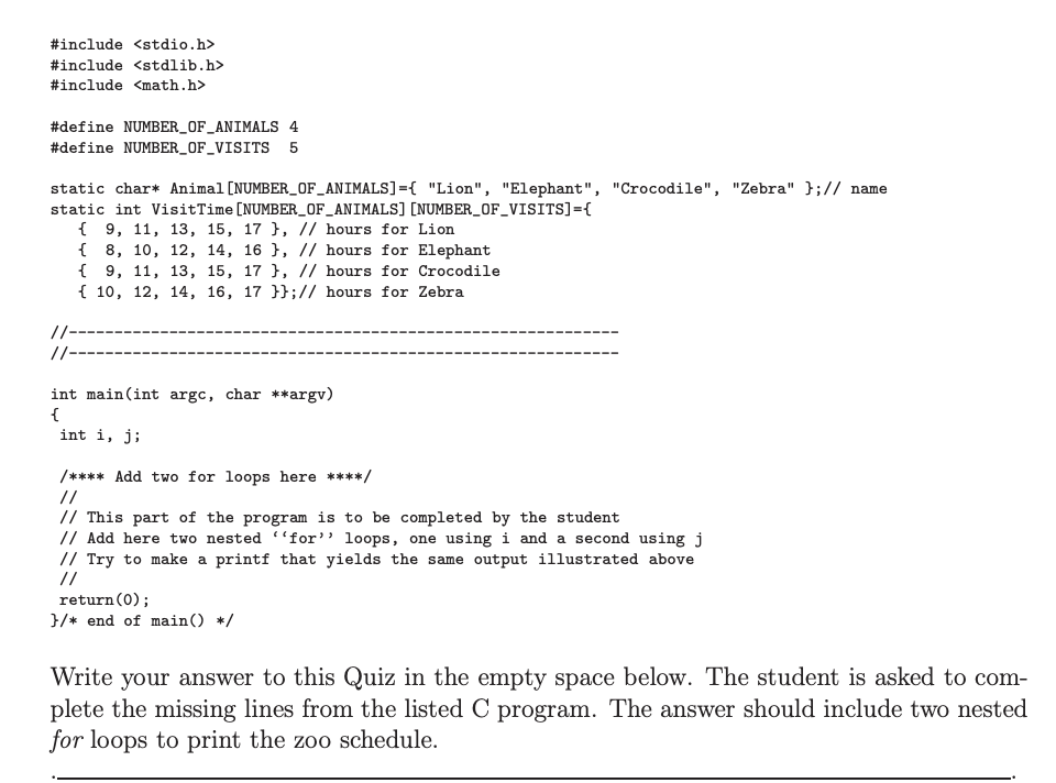 Solved A zoo manager is organizing the visit hours for his | Chegg.com