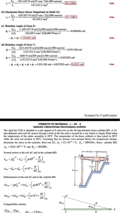 Solved STRENGTH OF MATERIALS 1-40-3 Statically | Chegg.com
