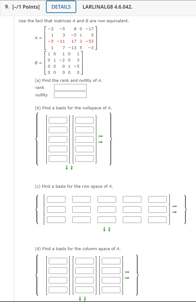 Solved Use the fact that matrices A and B are | Chegg.com