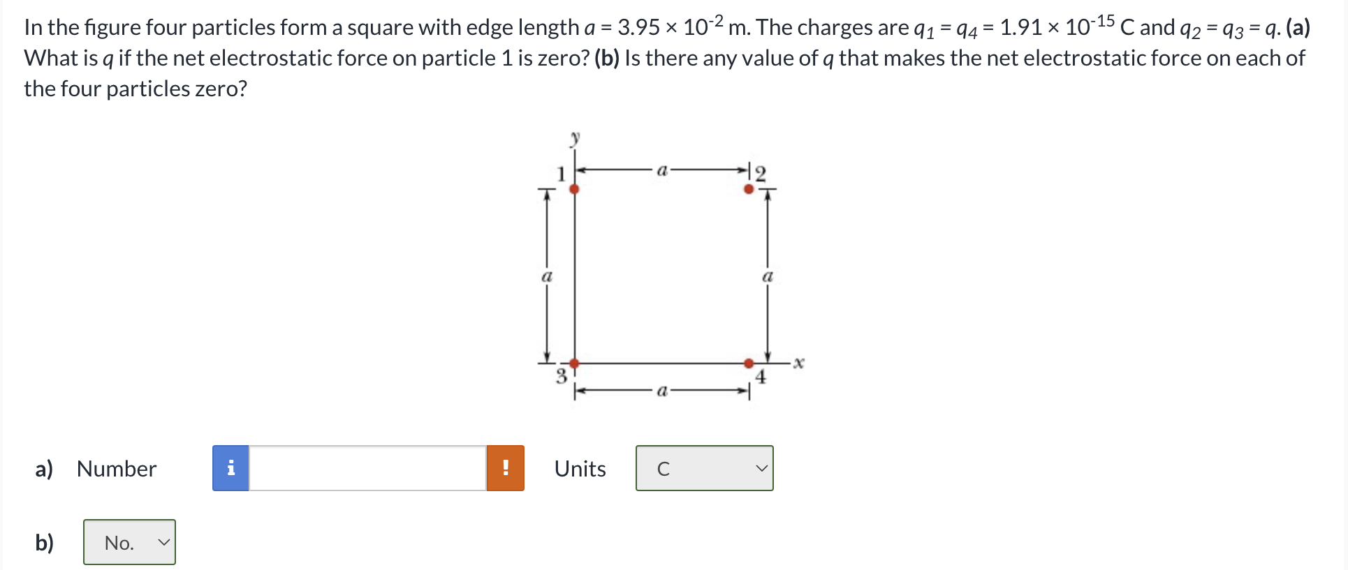 In ﻿the figure four particles form a square with edge | Chegg.com