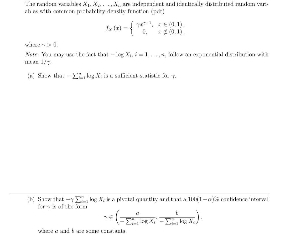 The random variables X1,X2,…,Xn are independent and | Chegg.com