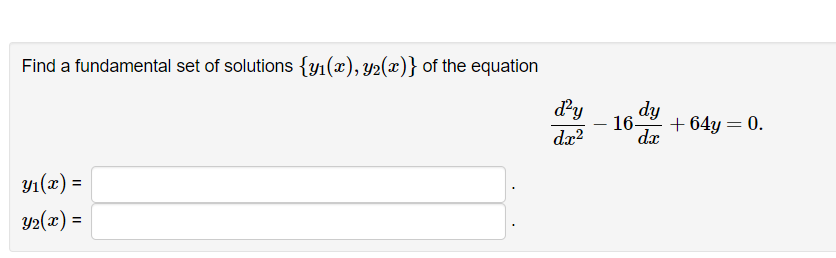 Solved Find a fundamental set of solutions {y1(x),y2(x)} of | Chegg.com