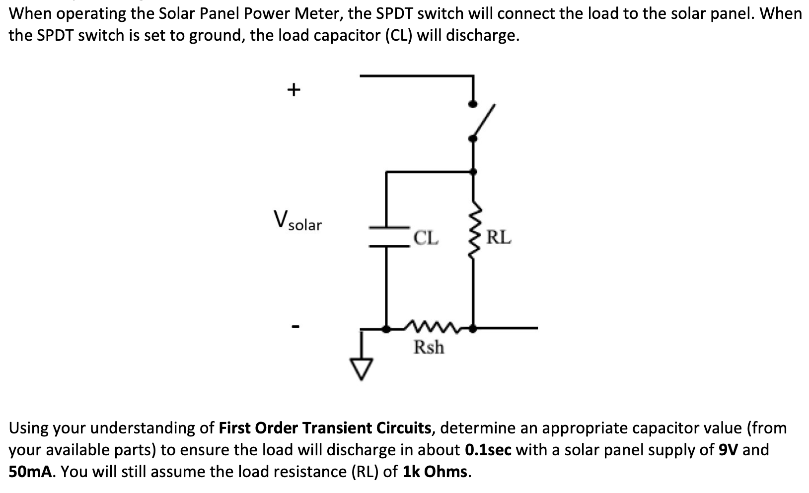 Solved When operating the Solar Panel Power Meter, the SPDT | Chegg.com