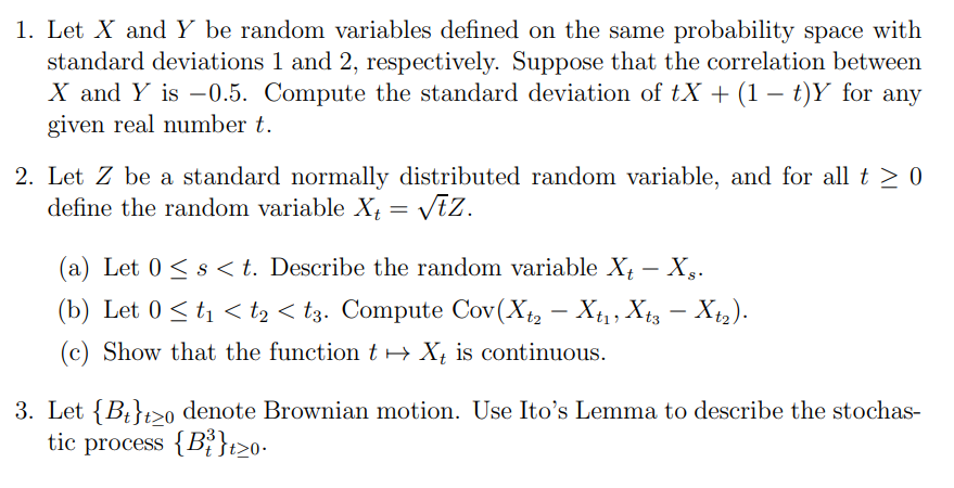 Solved 1. Let X and Y be random variables defined on the | Chegg.com