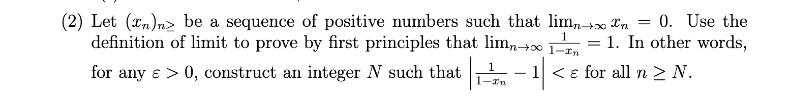 Solved (2) Let (un)n> be a sequence of positive numbers such | Chegg.com