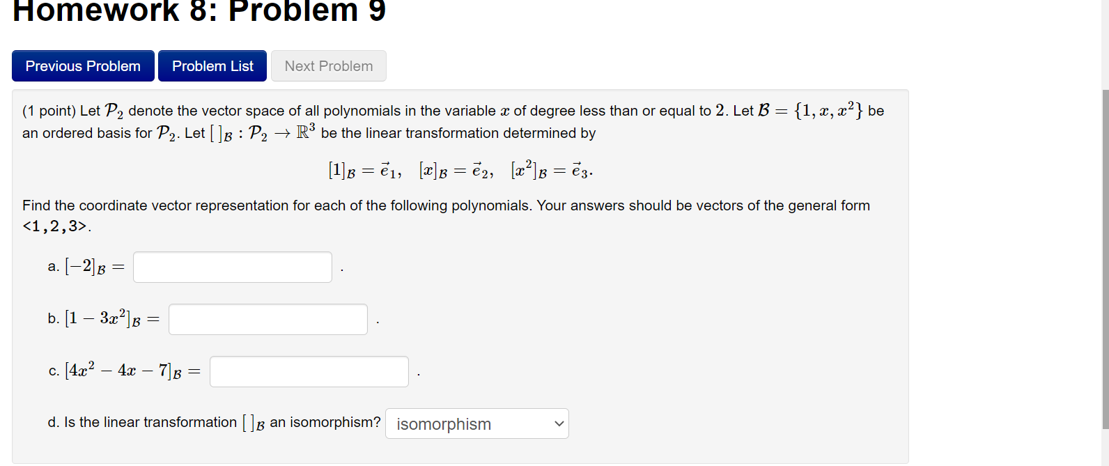 Solved Homework 8: Problem 9 Previous Problem Problem List | Chegg.com