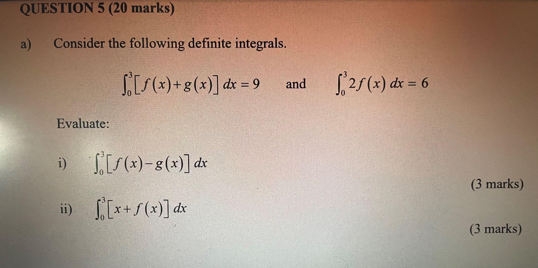 Solved QUESTION 5 (20 marks) a) Consider the following | Chegg.com