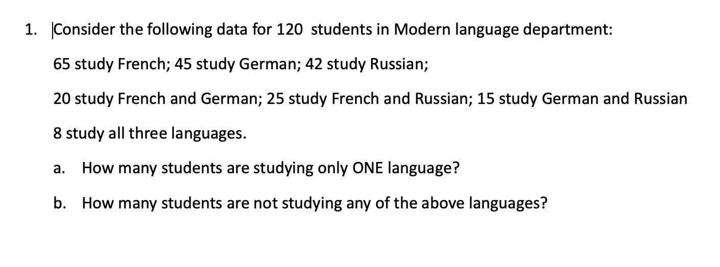 Solved 1. Consider the following data for 120 students in | Chegg.com Solved 1. Consider the following data for 120 students in | Chegg.com