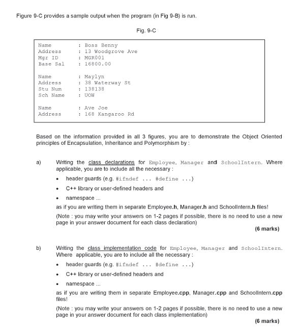 Solved 9. Figure 9-A shows a UML Class diagram with 3 | Chegg.com